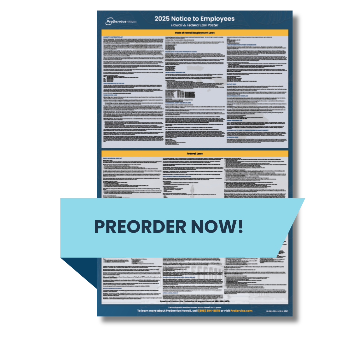 Preorder Your 2025 Labor Law Poster | ProService Hawaii